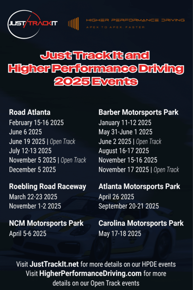 Just Track It Track Days 2025 Schedule - ShiftAtlanta